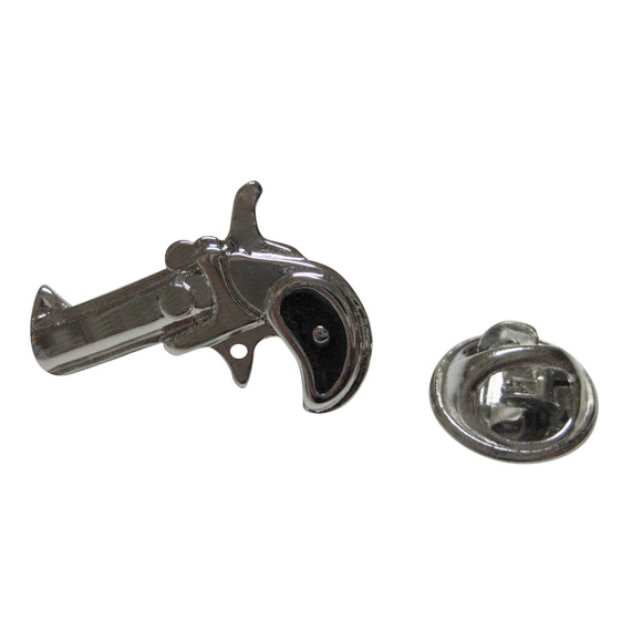 Kiola Designs | Accessories | Black And Silver Toned Hand Gun Lapel Pin ...